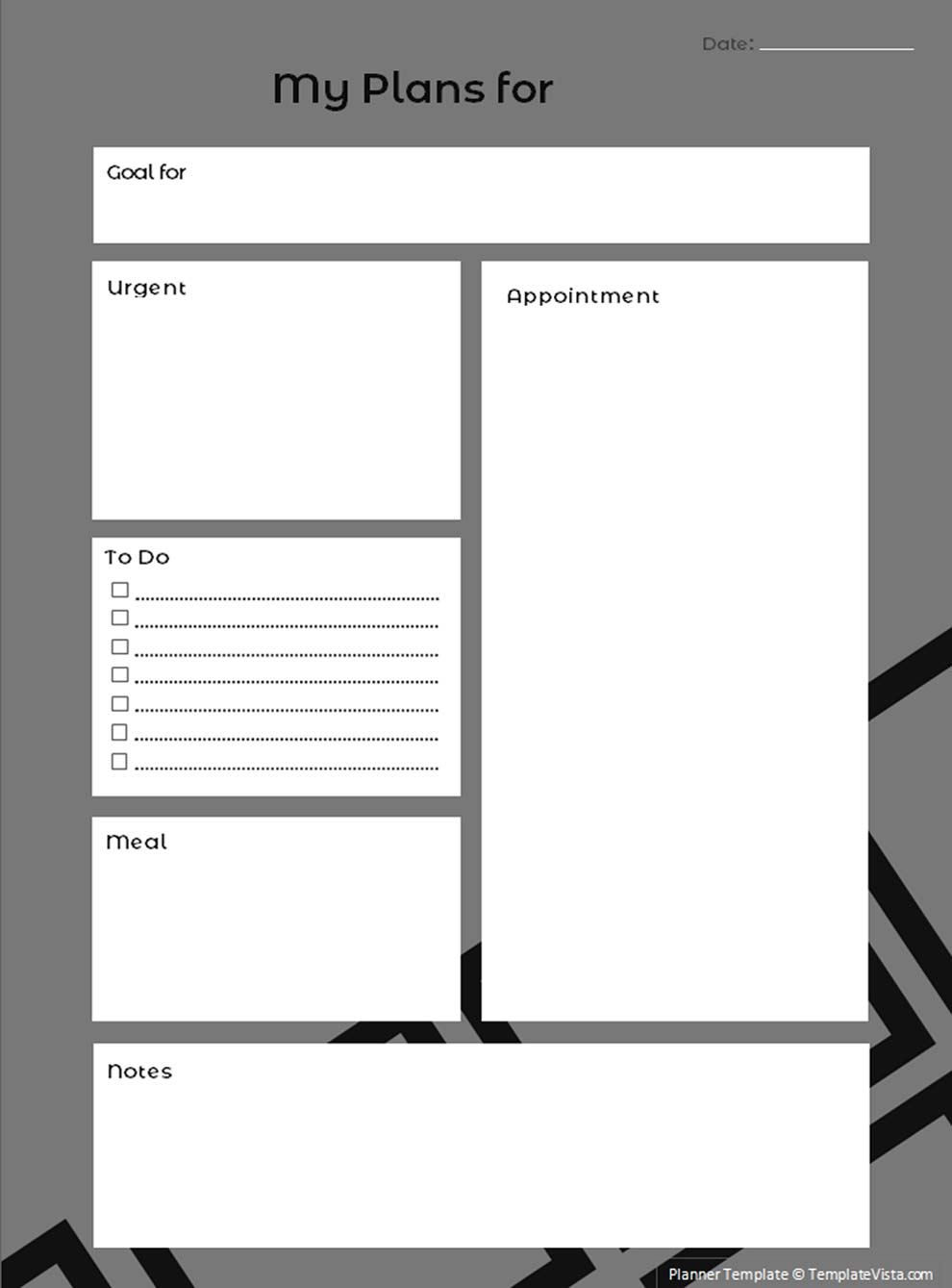 2020 Daily Black And White Planner Template - Template Vista