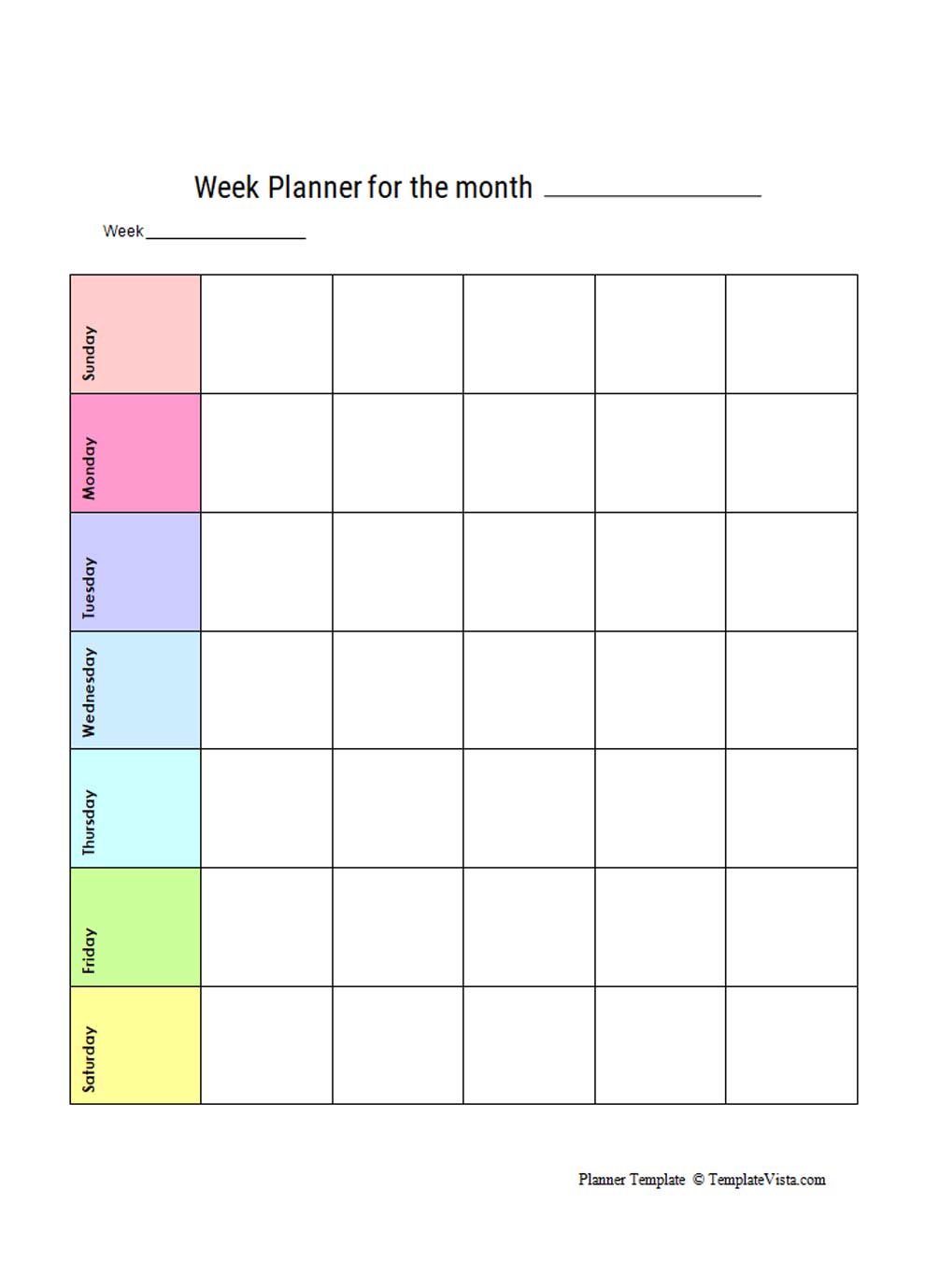 2020 Portrait Classic Weekly Planner Template - Template Vista